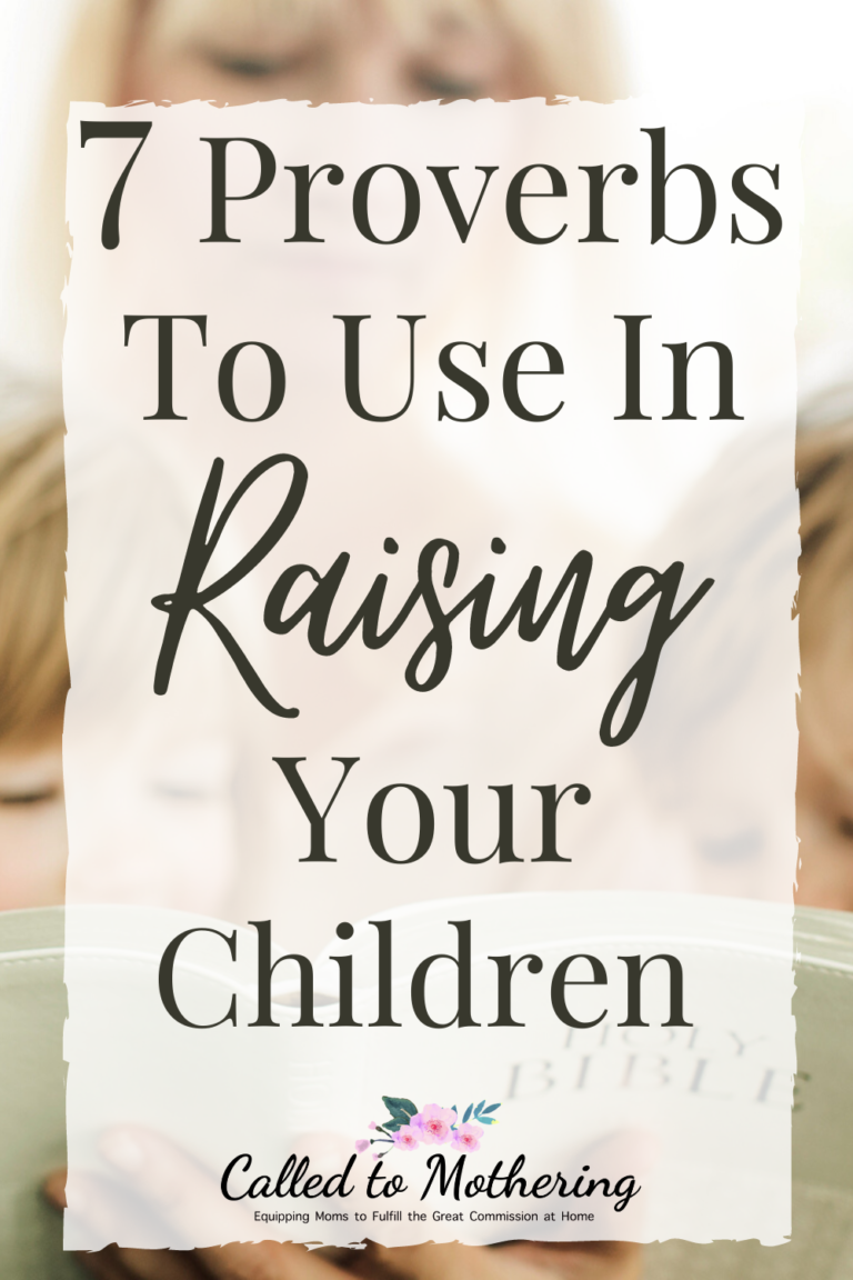 7 Proverbs To Use In Raising Your Children – Called To Mothering